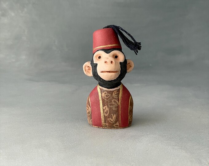 Small Porcelain Sculpture - Animal Bust - Small Art - Monkey - Etsy