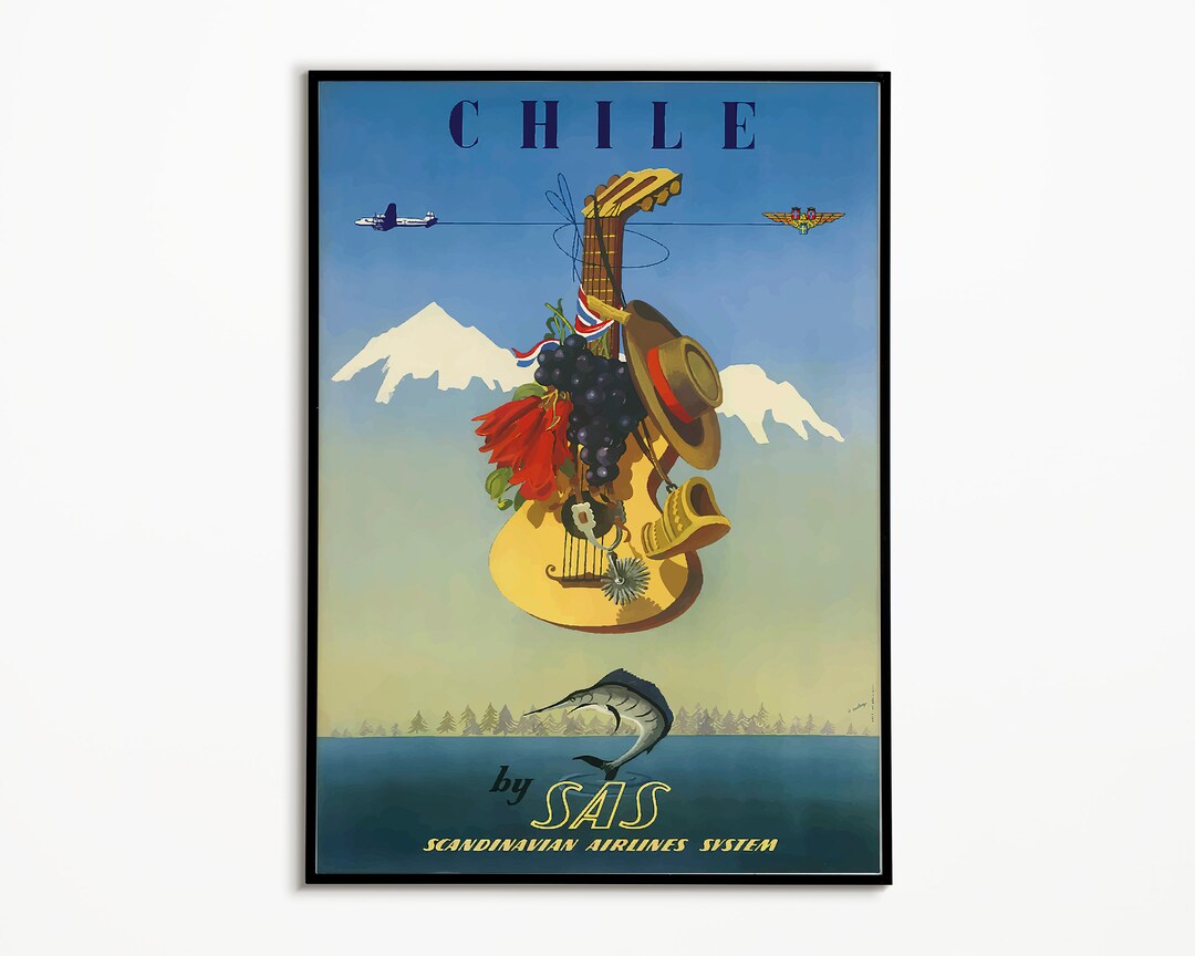 Chile Travel Poster | Wall Decor, Retro Print, Vintage Poster ...