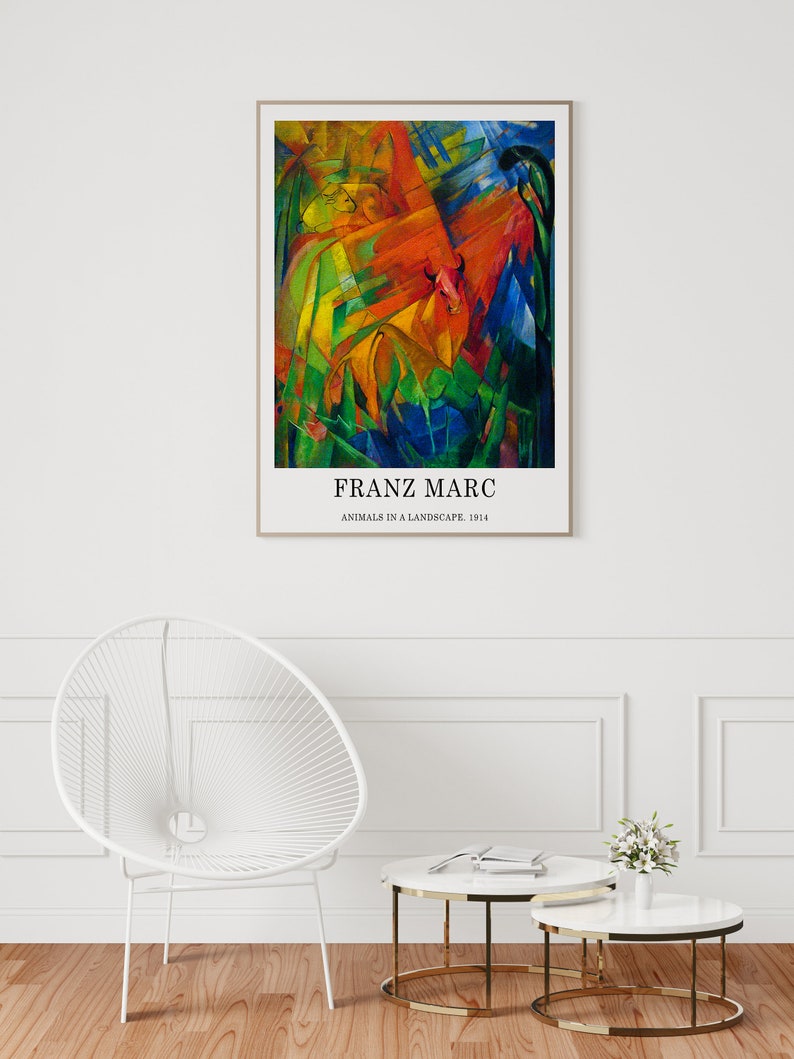 Franz Marc Print | Animals in a Landscape, Franz Marc Poster, Vintage ...