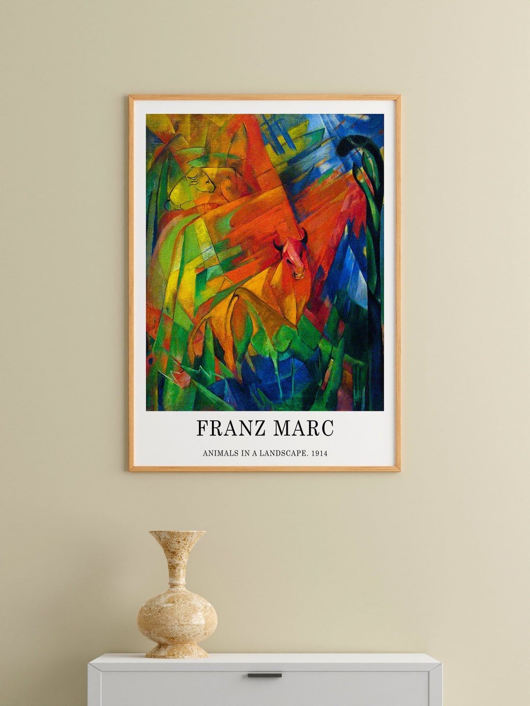Franz Marc Print | Animals in a Landscape, Franz Marc Poster, Vintage ...