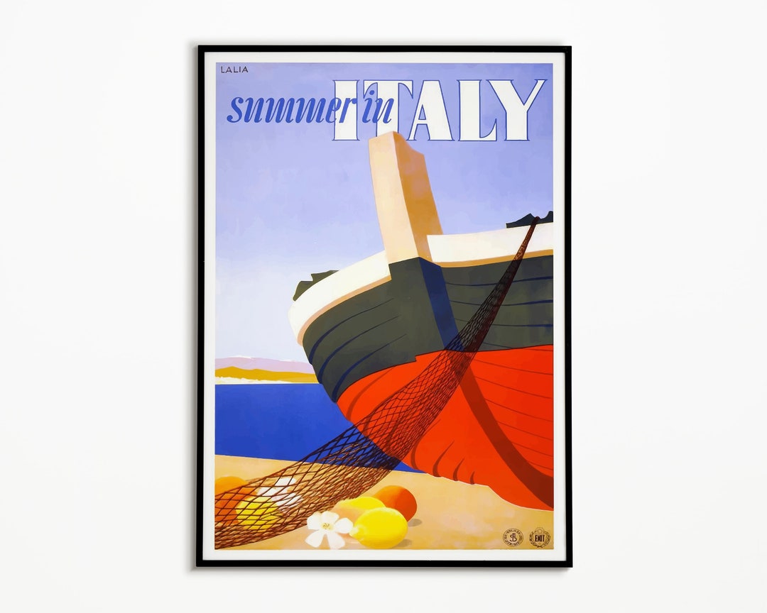 Italy Travel Poster | Colorful Pastel Print, Wall Decor, Retro Print ...