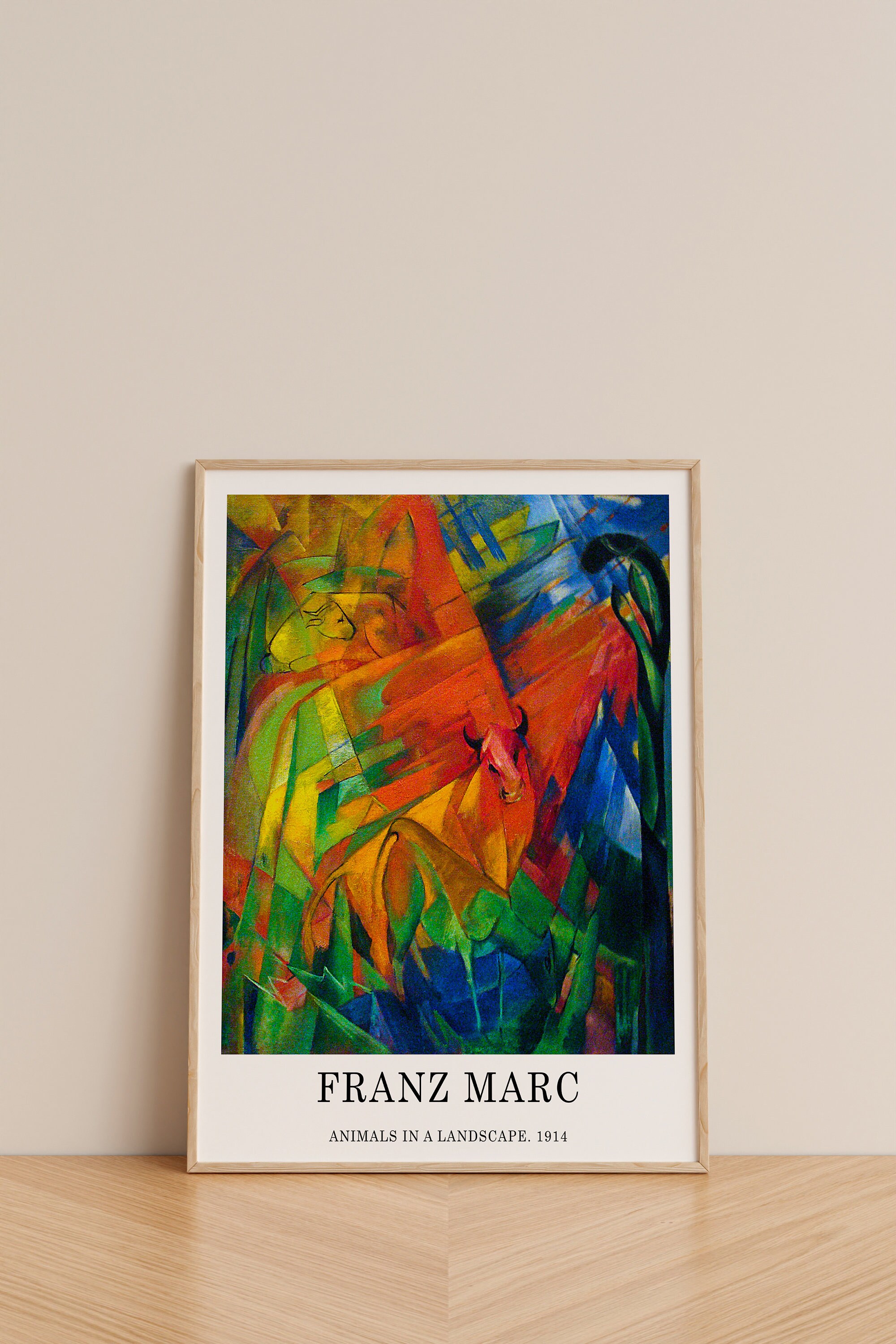 Franz Marc Print Animals in a Landscape, Franz Marc Poster, Vintage ...