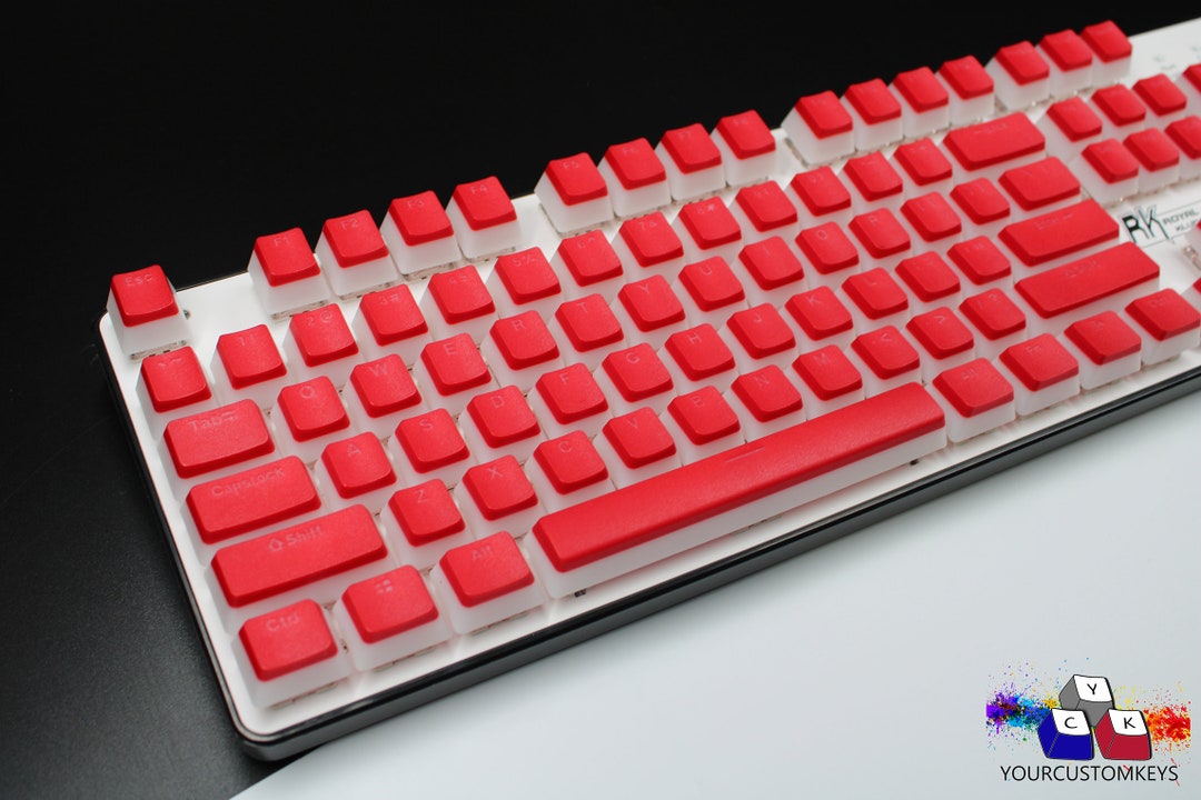 Red Pudding Keycap Set ANSI Keycap Set PBT Double Shot Premium Keycap ...