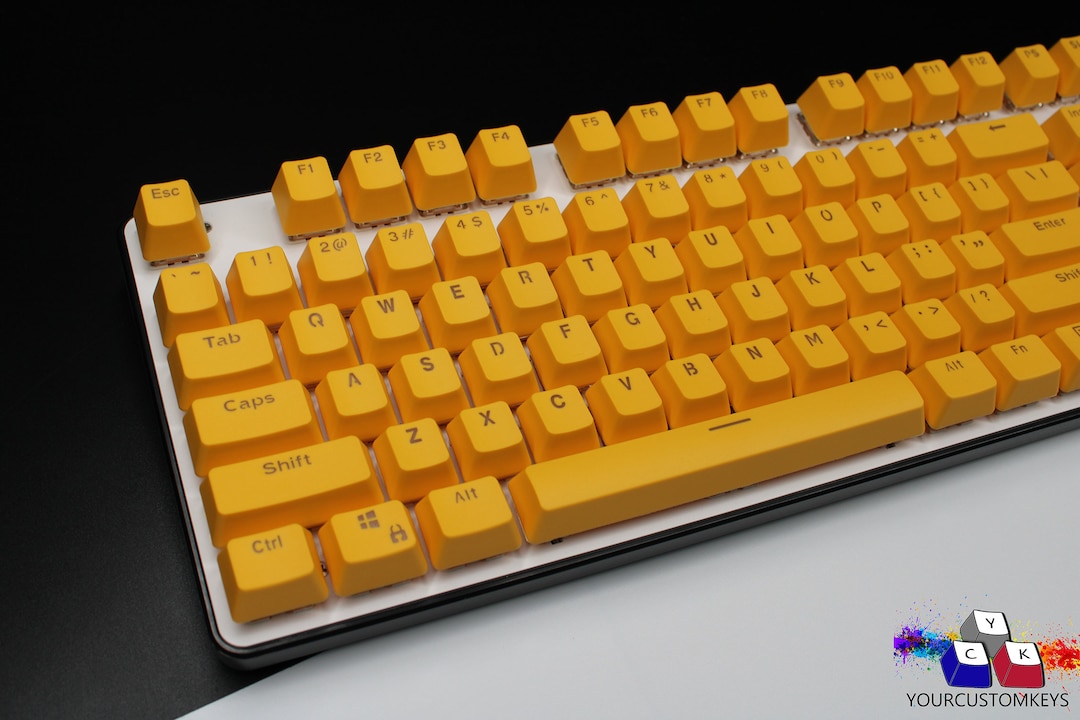 Yellow ANSI Keycap Set PBT Double Shot Premium Keycap Complete Sets-oem ...