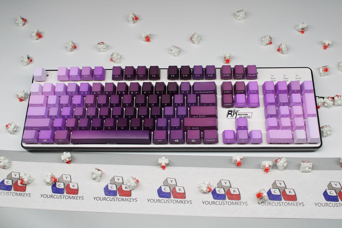 Purple Shaded Keycap Set ANSI Keycap Set PBT Double Shot Premium Keycap ...