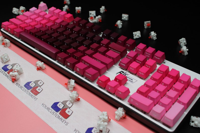 Pink Shaded Keycap Set ANSI Keycap Set PBT Double Shot Premium Keycap ...