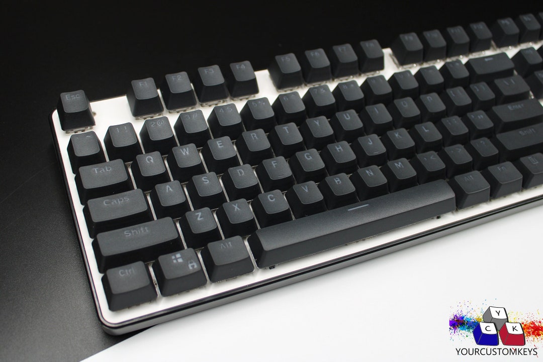 Black ANSI Keycap Set PBT Double Shot Premium Keycap Complete Sets-oem ...