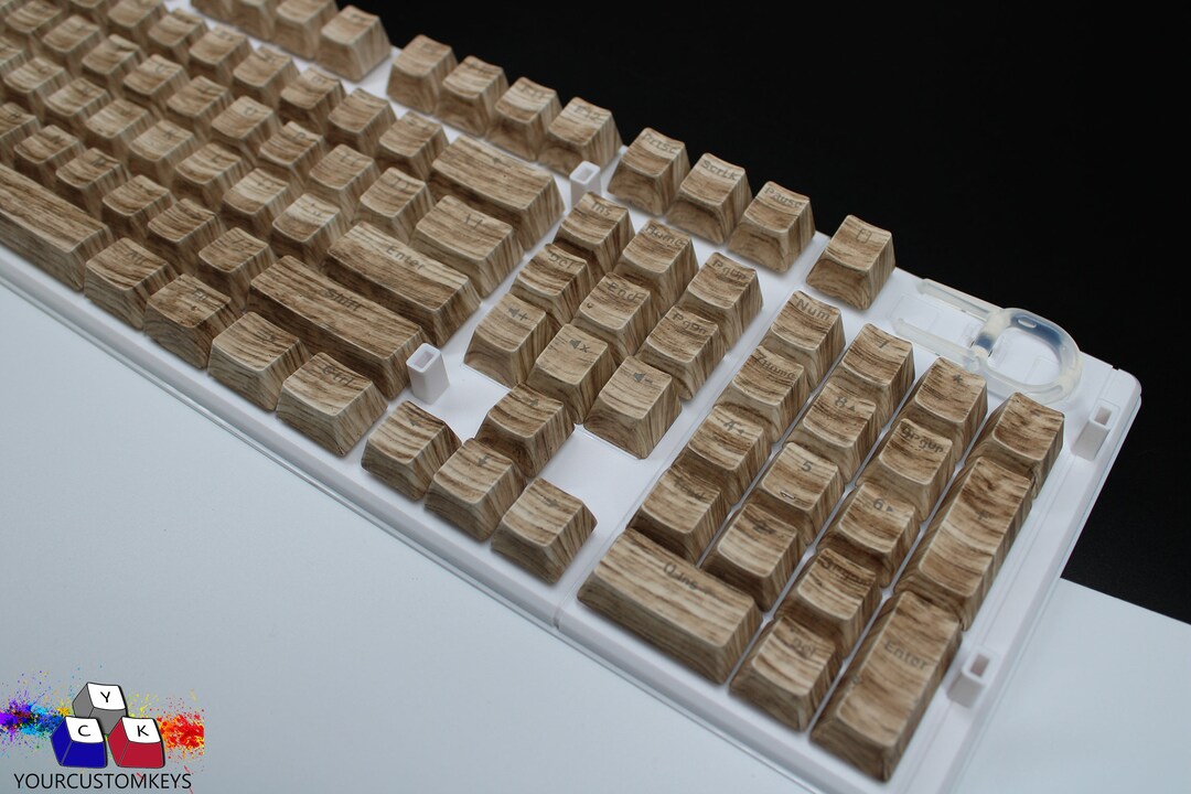 Wooden Keycaps ANSI Keycap Set PBT Double Shot Premium Keycap - Etsy