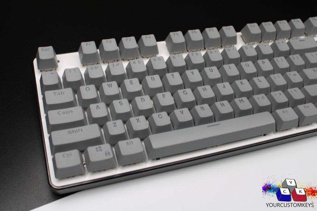 Grey ANSI Keycap Set PBT Double Shot Premium Keycap Complete - Etsy