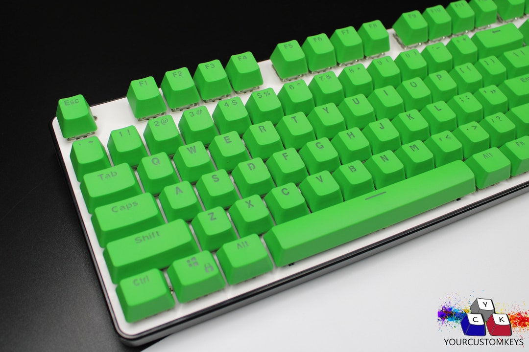 Green ANSI Keycap Set PBT Double Shot Premium Keycap Complete Sets-oem ...