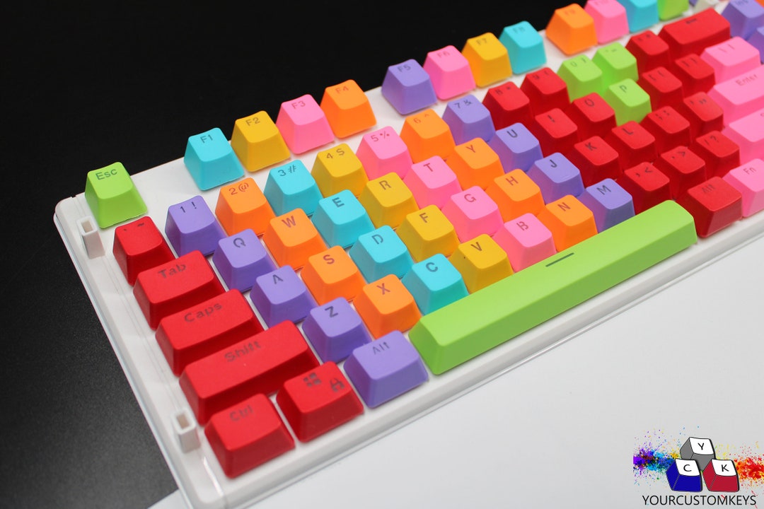 Rainbow Mix Keycaps ANSI Keycap Set PBT Double Shot Premium - Etsy UK