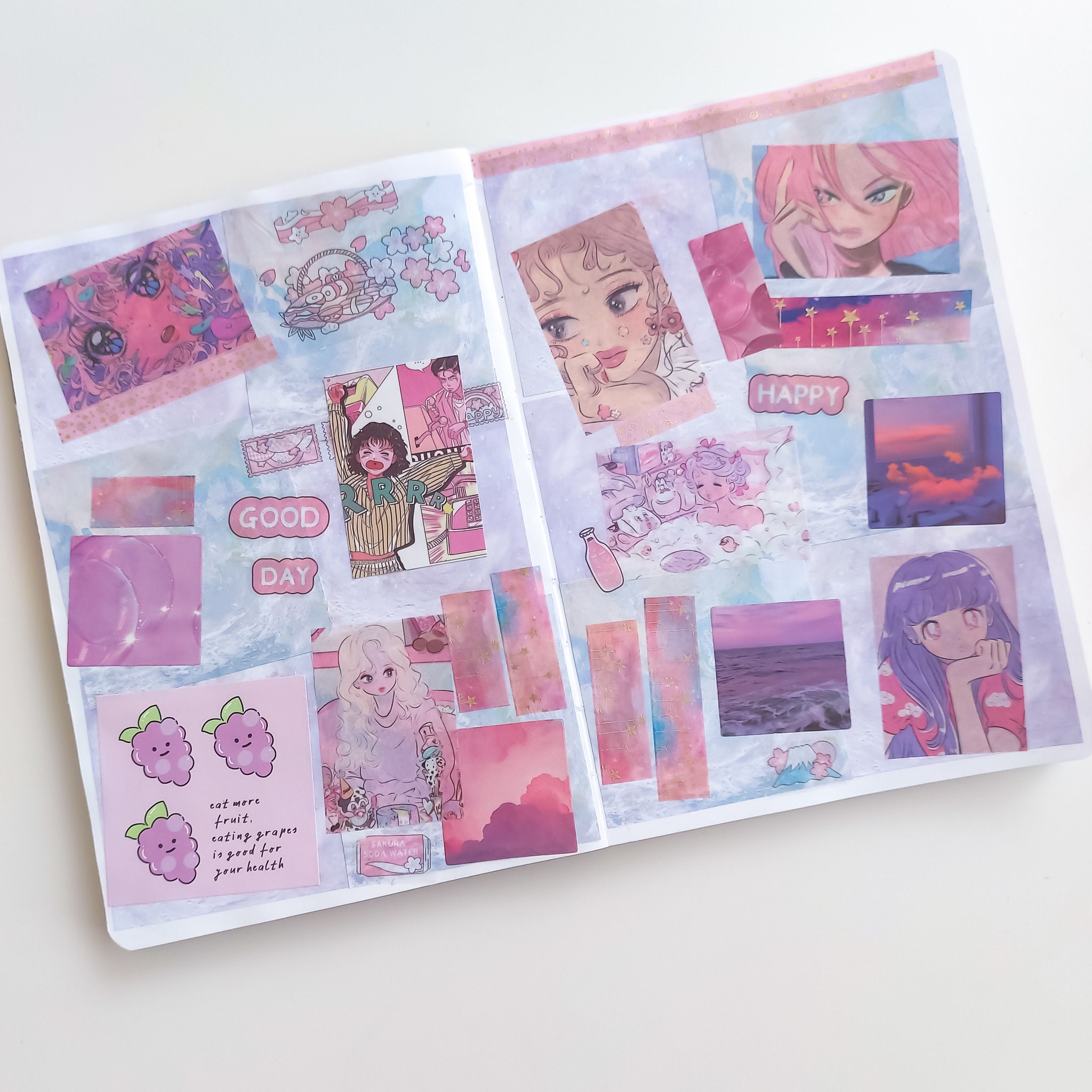 50 Pc Sticker Set Pink Cartoon Sticker Anime Girl Sticker - Etsy