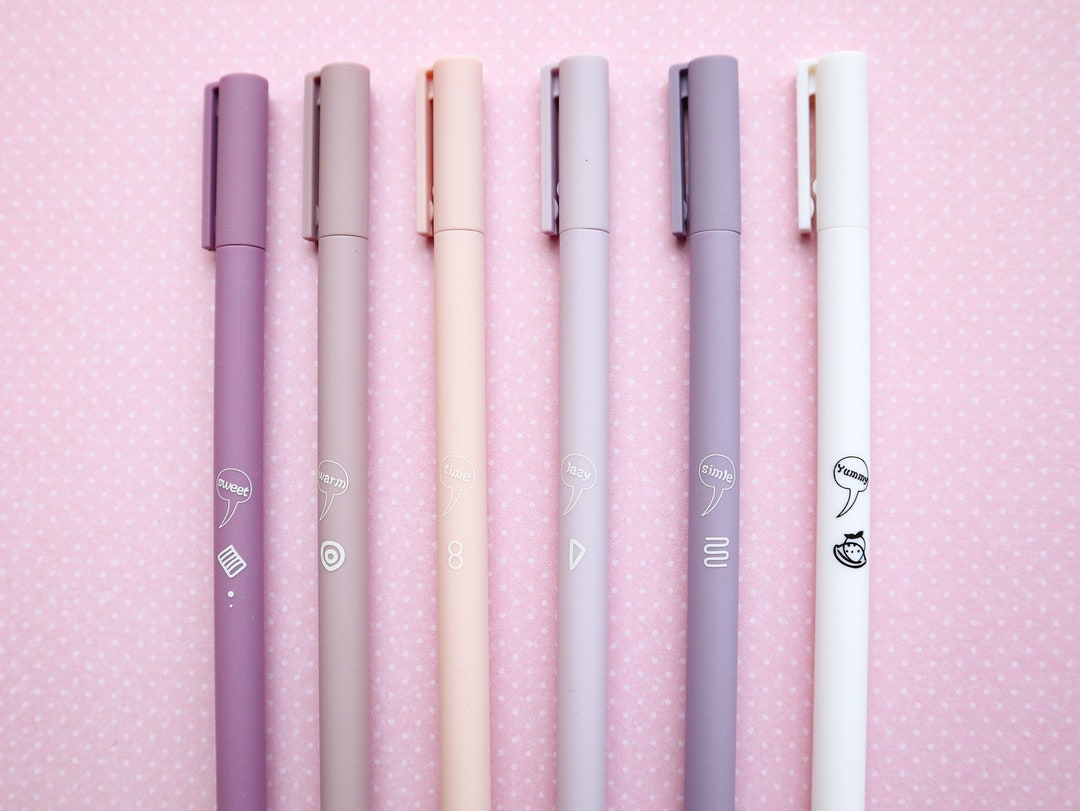 1 Pc, School Supplies, Pastel Colored Pens, Black Ink Pens, Cute Pen ...