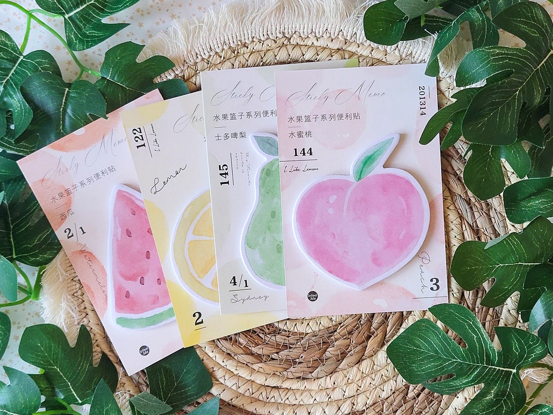 Cute Sticky Notes, Cute Fruit Sticky Notes, 30 Sheets Fruit Sticky ...