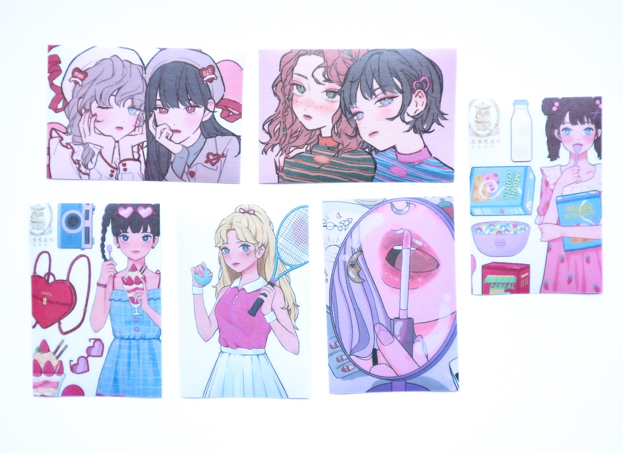 50 Pc Stickers Anime Stickers Book Anime Girl Sticker - Etsy