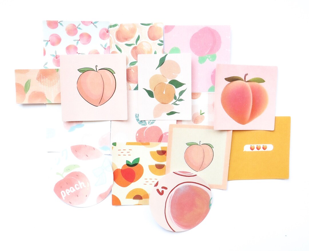 45 Pcs, Peach Stickers, Sweet Peach Stickers, Cute Fruit Stickers, Food ...