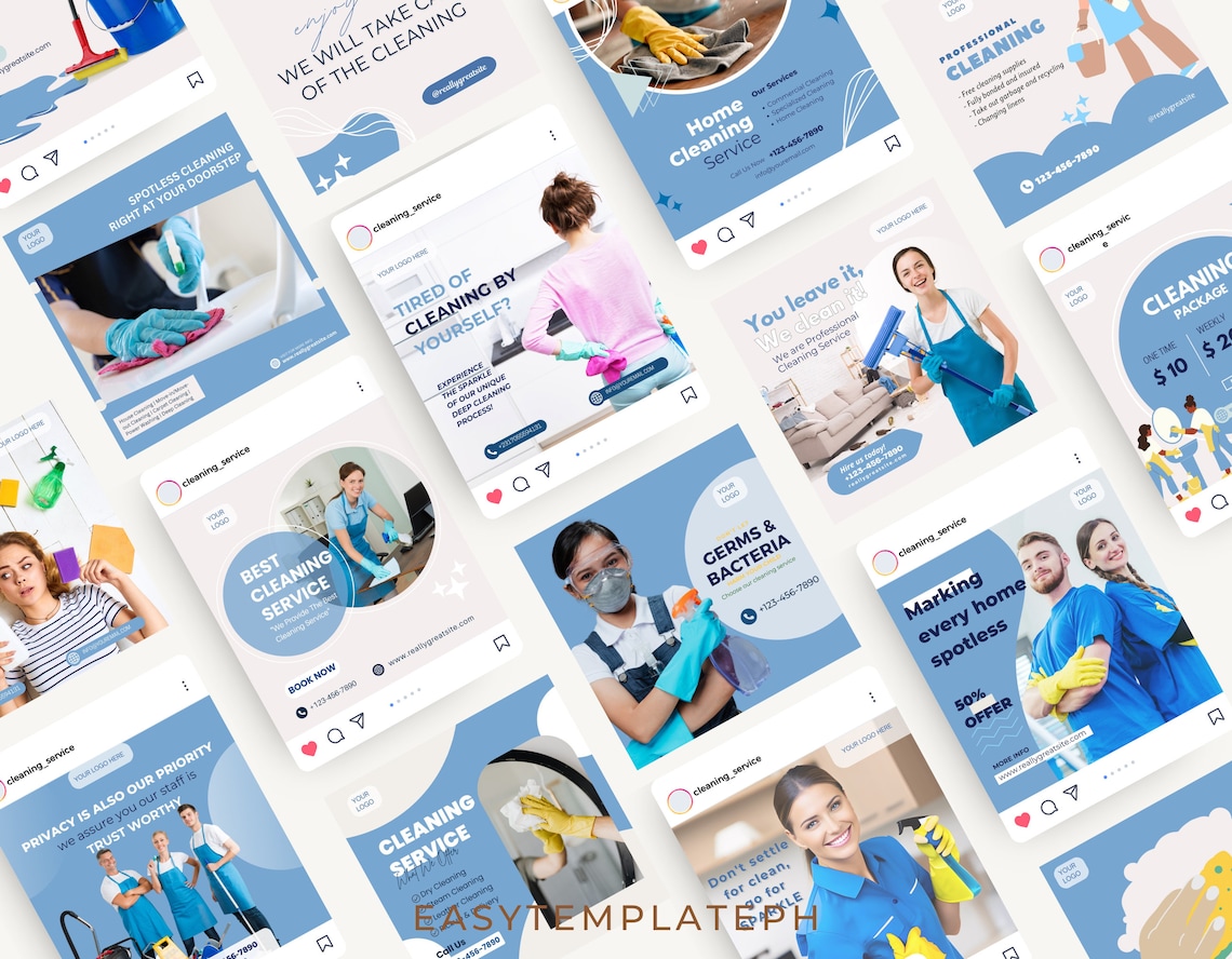 Cleaning Service Social Media Templates, Cleaning Business Templates ...