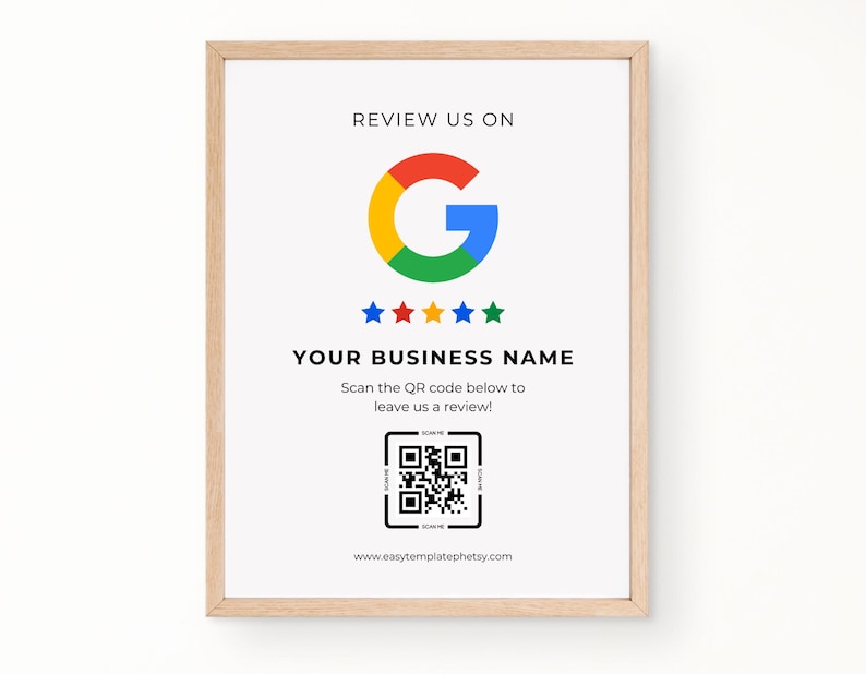 Google Review Sign, Review Card Template, Leave Us a Review, Qr Code ...