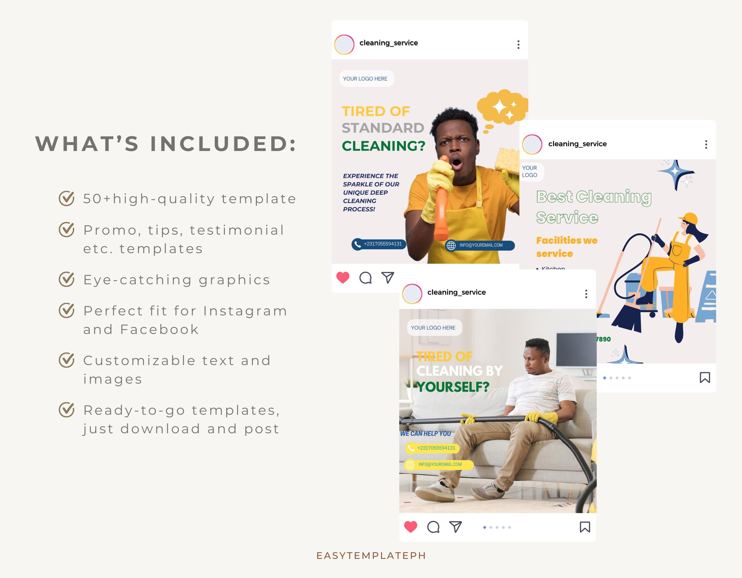 Cleaning Social Media Templates, Cleaning Service Templates, Cleaning ...