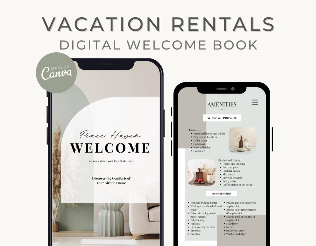 Vacation Rental Welcome Book Airbnb Digital Welcome Book Holiday Homes ...