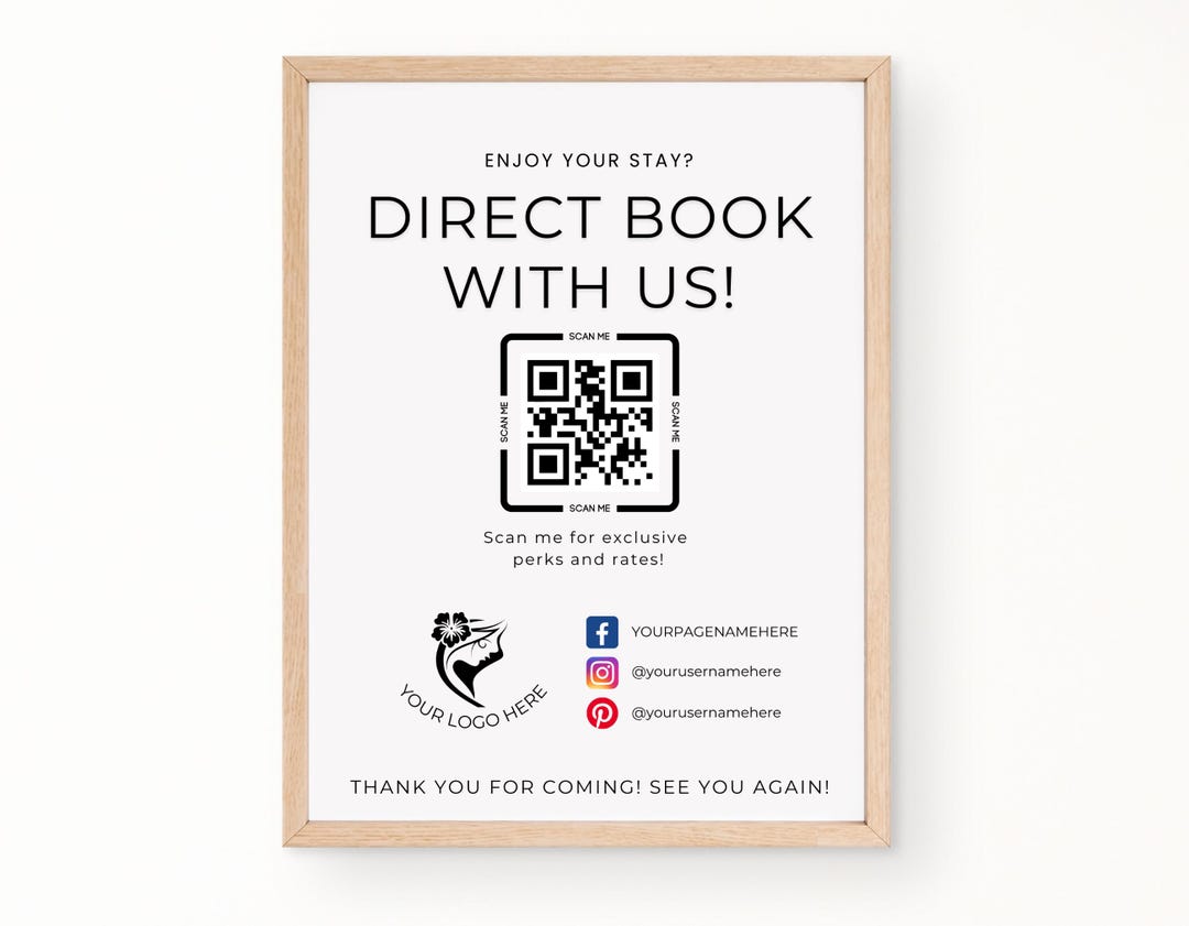 Airbnb Book Direct With Us Sign Direct Booking Sign Book Direct With Us ...