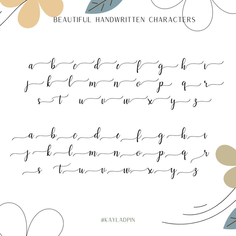 Feminine Calligraphy Long Line Tail Font, Font With Tails, Font for ...
