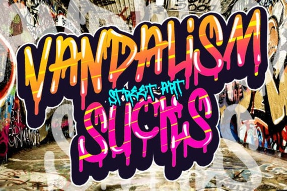 Striking Blackletter Font in a Graffiti Style Street-art | Etsy