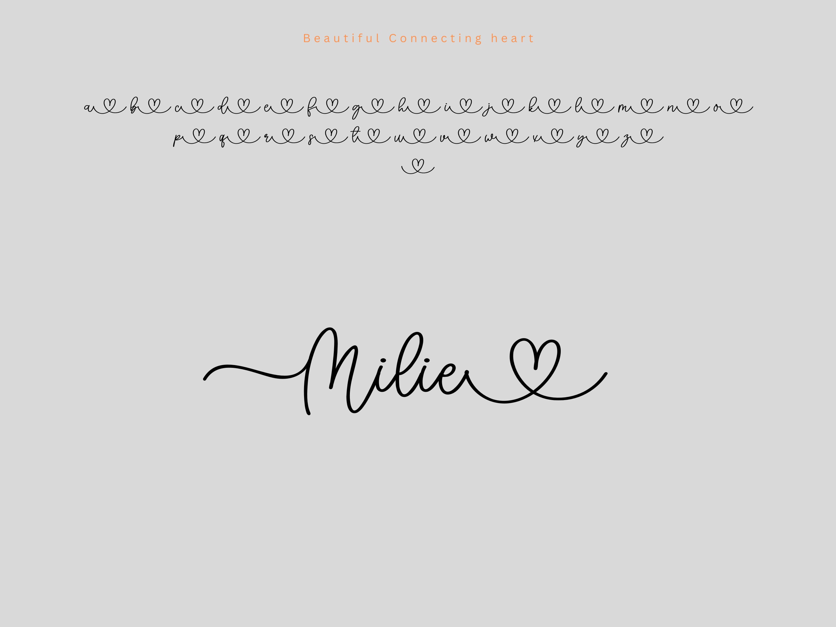 Lovely Handwritten Font With Connecting Heart,font for Cricut,wedding ...