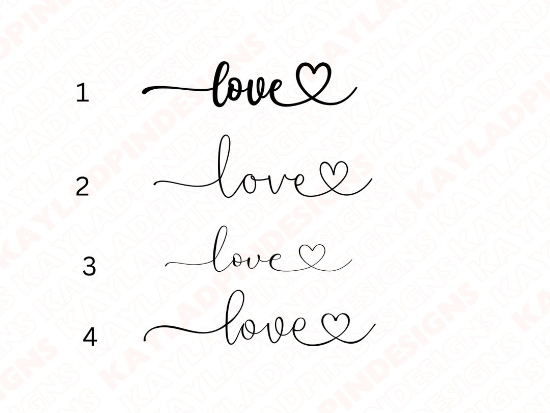Love Script With Heart Tail SVG, PNG (digital Download) - Etsy