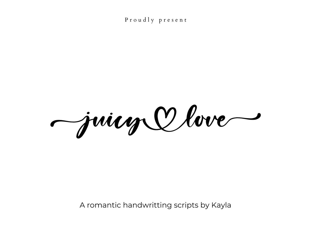 Romantic Heart Font With Tails, Lovely Wedding Fonts,font With Tails ...