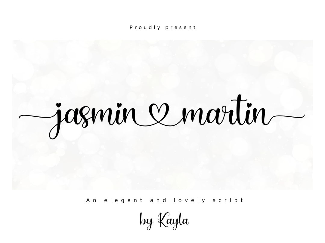 Lovely Connecting Heart Font With Tails, Wedding Fonts,font With Tails ...