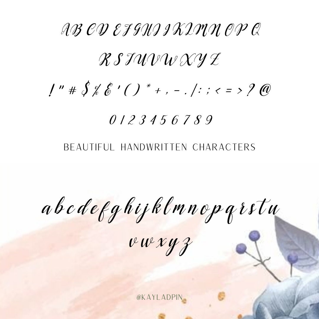 Handwritten Script Font: Feminine Swashes & Tails (OTF, TTF) - Etsy