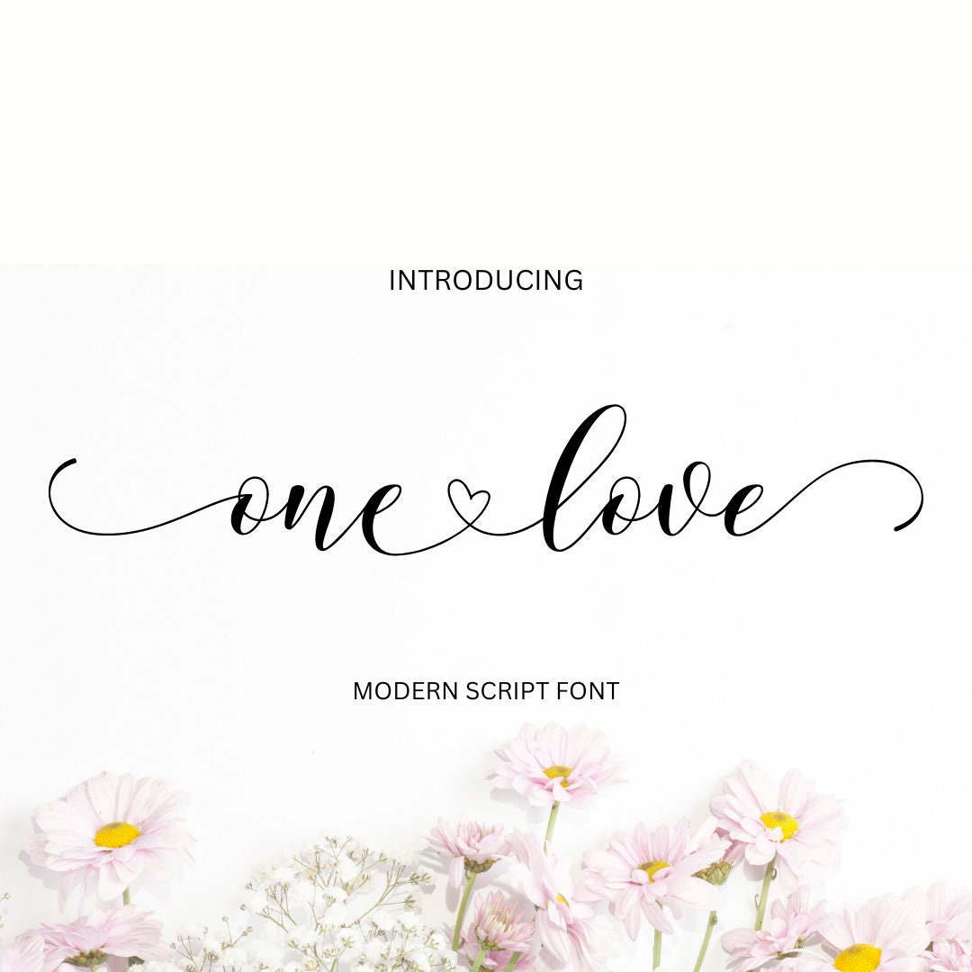 Font With Connecting Heart, Font With Tails, Font for Cricut, Feminine ...