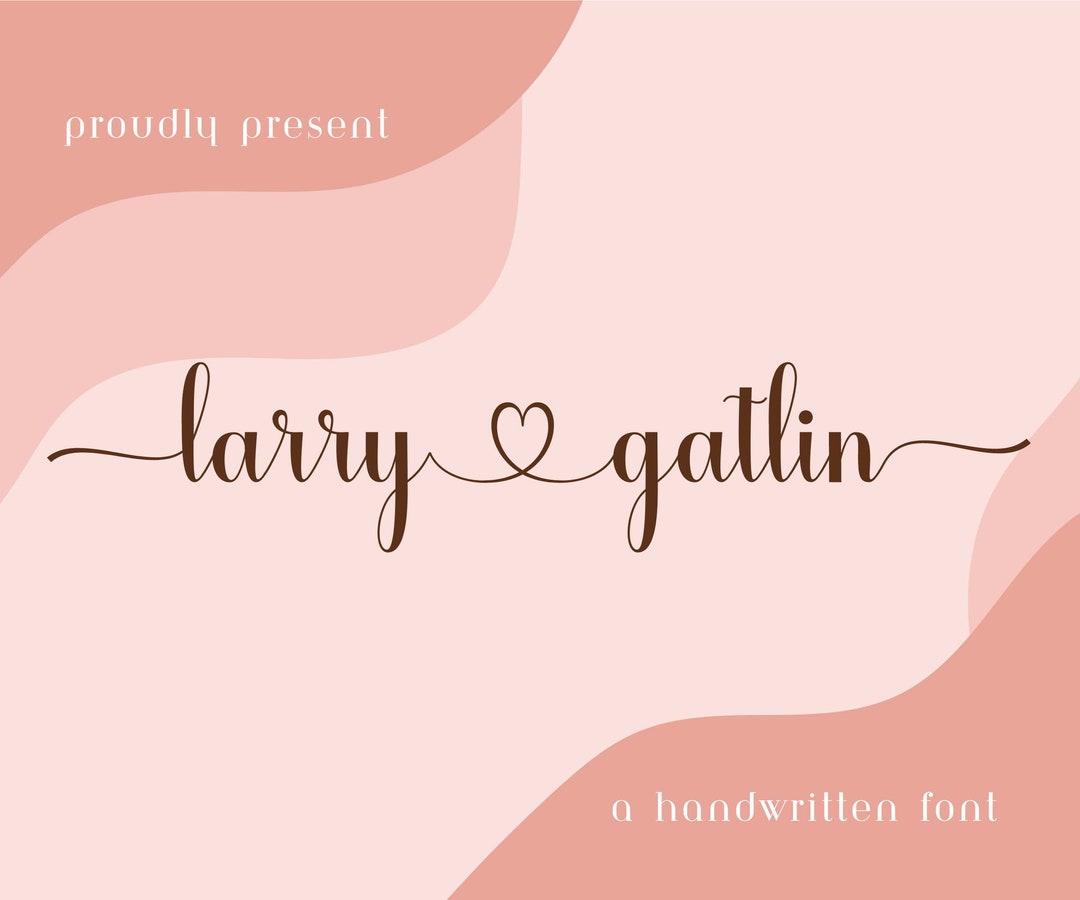 Romantic Calligraphy Font: Feminine Heart Design (PUA Encoded) - Etsy