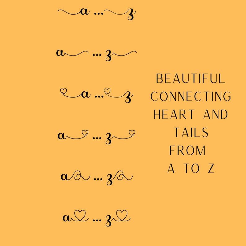 Handwritten Script Font: Connecting Heart Swashes (OTF, TTF) - Etsy