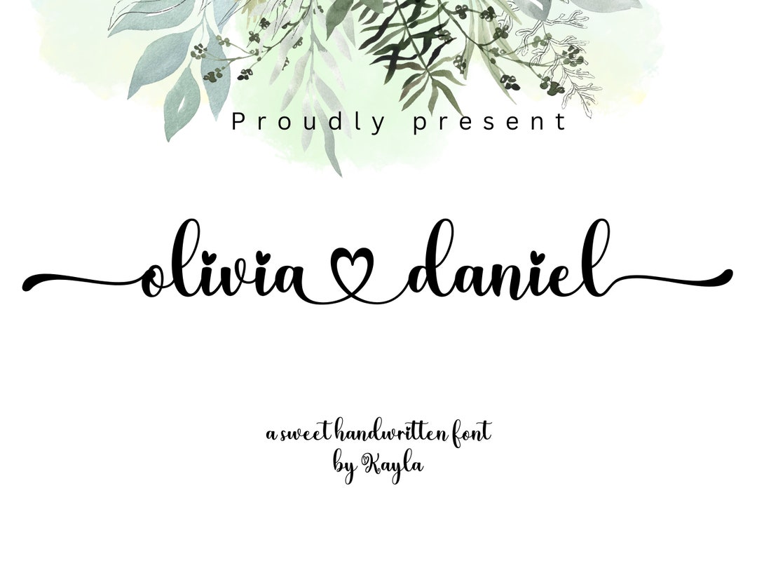 Long Tail and Heart Font Scripts, Handwritten Font With Connecting ...