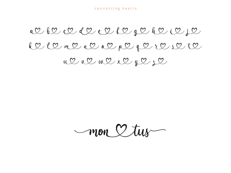 Connecting Heart Script Font: Wedding Invitation Font (OTF, TTF) - Etsy