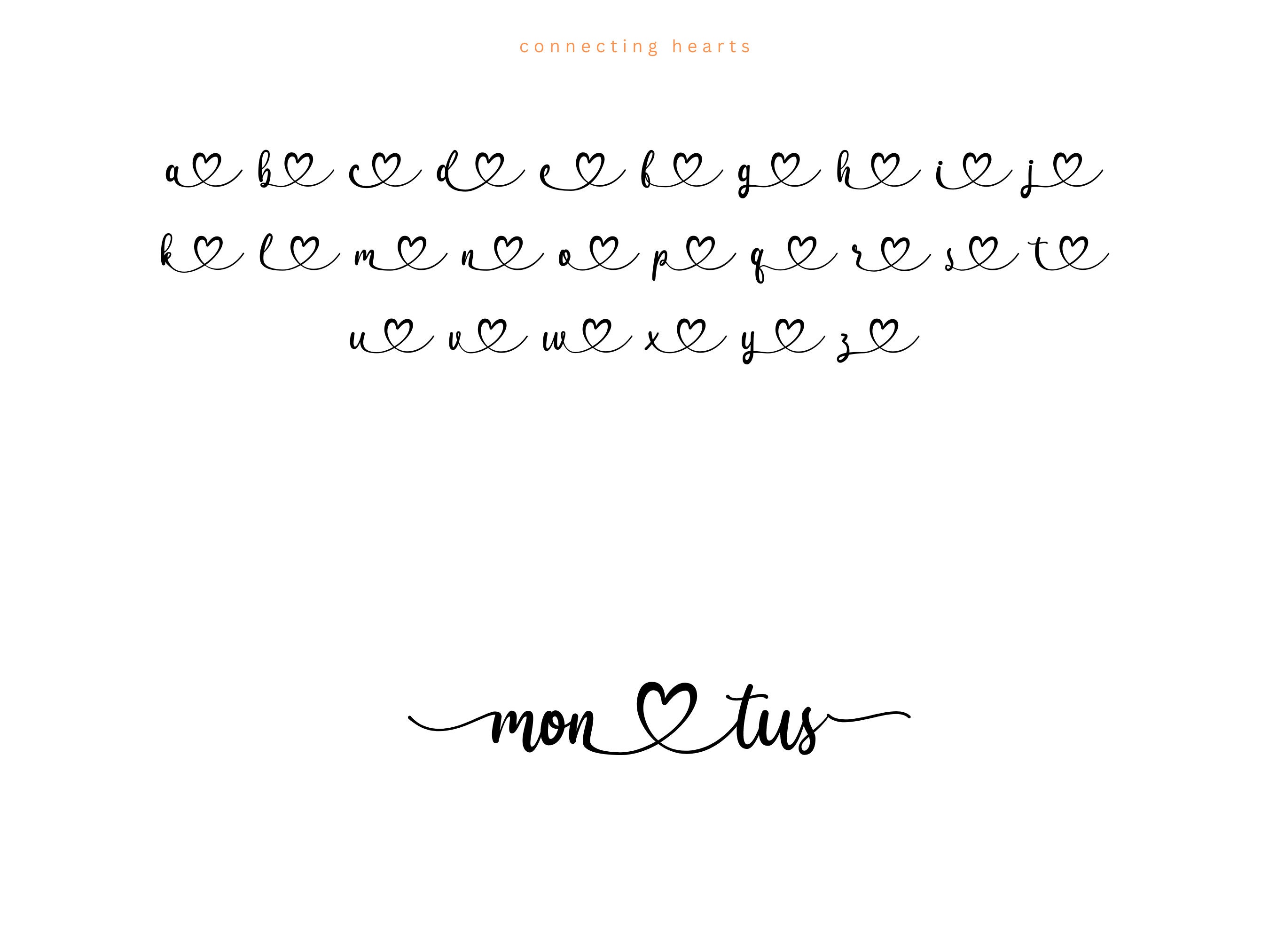 Connecting Heart Script Font: Wedding Invitation Font (OTF, TTF) - Etsy