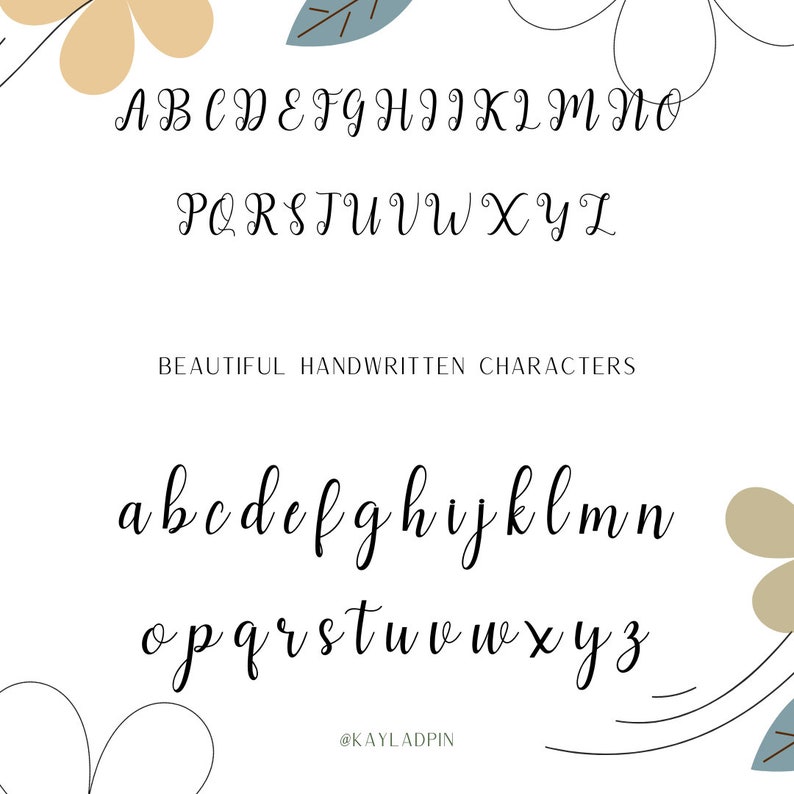Feminine Calligraphy Long Line Tail Font, Font With Tails, Font for ...