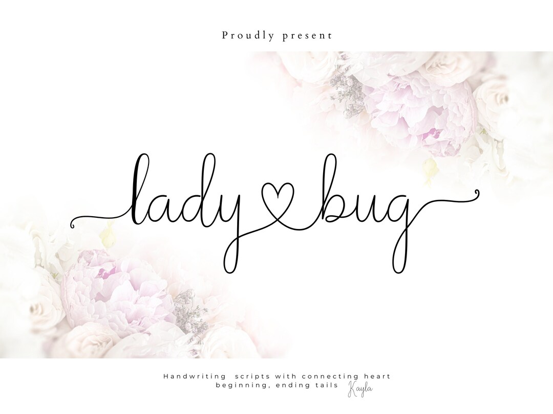 Connecting Heart Font: Handwritten Script With Tails (OTF, TTF) - Etsy