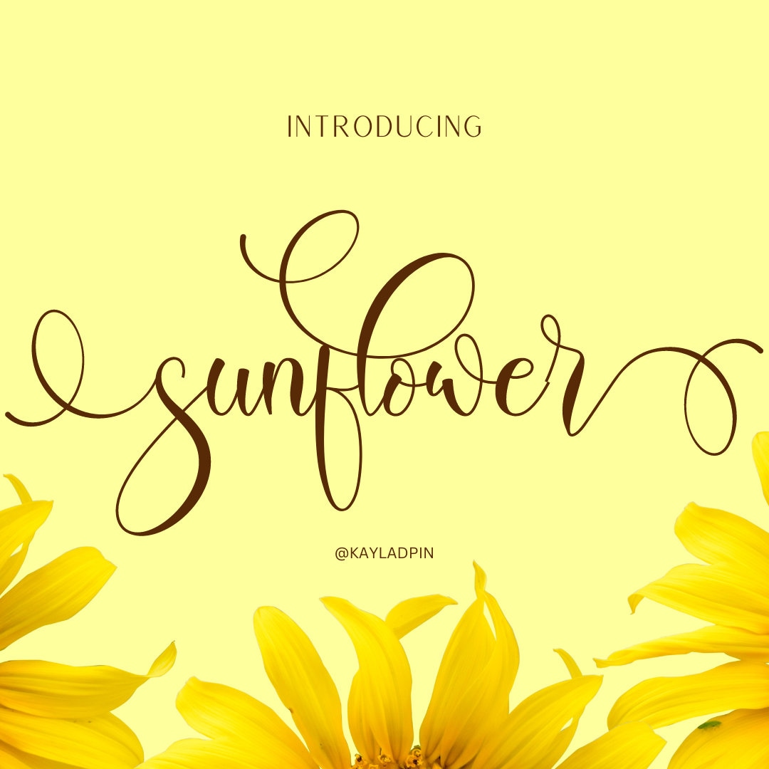 Sunflower Font With Swashes, Font With Tails, Font for Cricut, Font ...