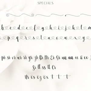 Connecting Heart Font With Long Tails, Wedding Fonts,font With Tails ...