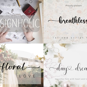 30+ Handwritten Font With Tails, Wedding Font Bundle, Cricut Font ...