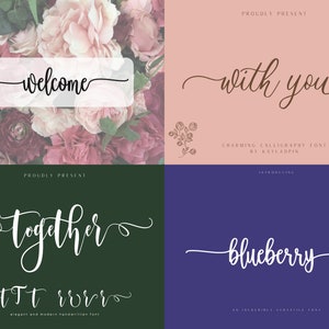 30+ Handwritten Font With Tails, Wedding Font Bundle, Cricut Font ...
