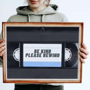 VHS Wall Art | Be Kind Please Rewind Poster Print - Etsy
