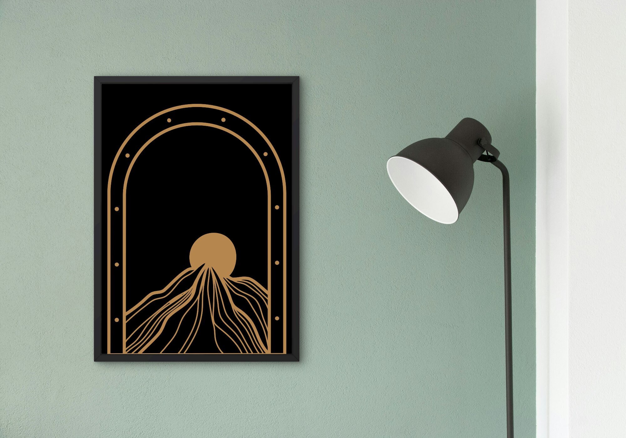 Boho Western Wall Art Minimalist Mountain Poster - Etsy