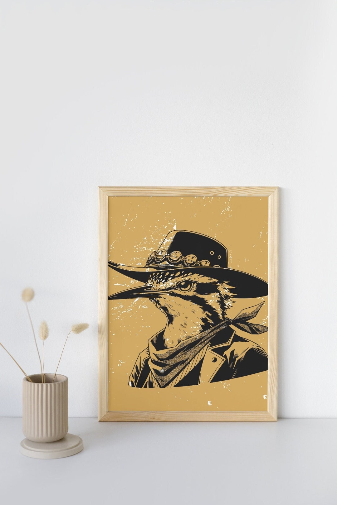 Cowboy Bird Wall Art | Western Poster Print Digital Download | Print at ...