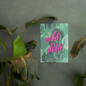 Wild Child Poster | Jungle Wall Art | Floral Digital Download | Print ...