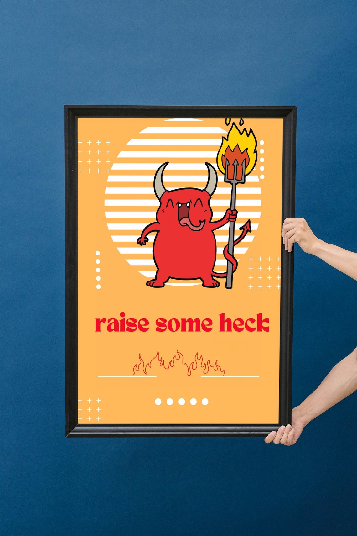 Raise Some Heck Wall Art Devil Poster Print - Etsy