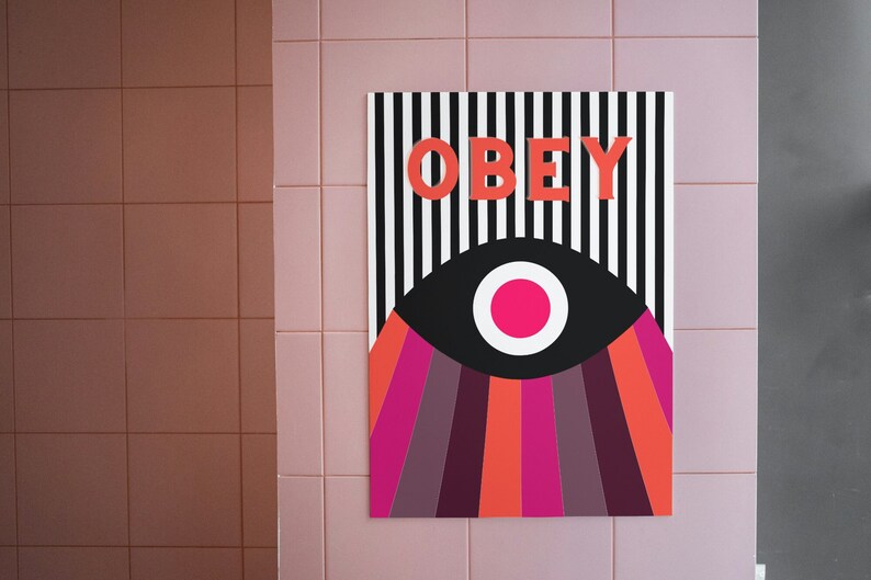 Obey Wall Art Eye Poster Trippy Digital Print - Etsy